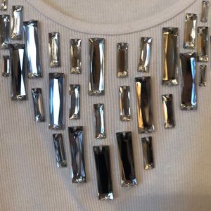 Michael Kors | Tops | Michael Kors White Top With Crystals | Poshmark